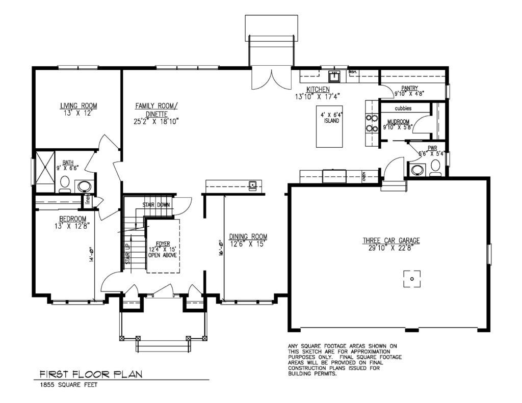 First Floor Plan - Premier Design Custom Homes